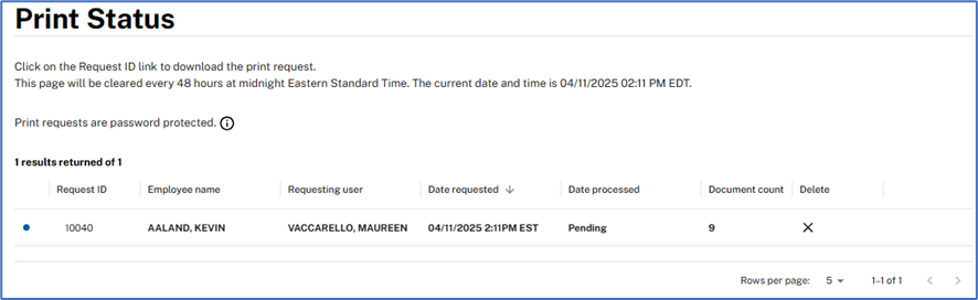 Access a Print Job and Check Print Status – eOPF Resource Center